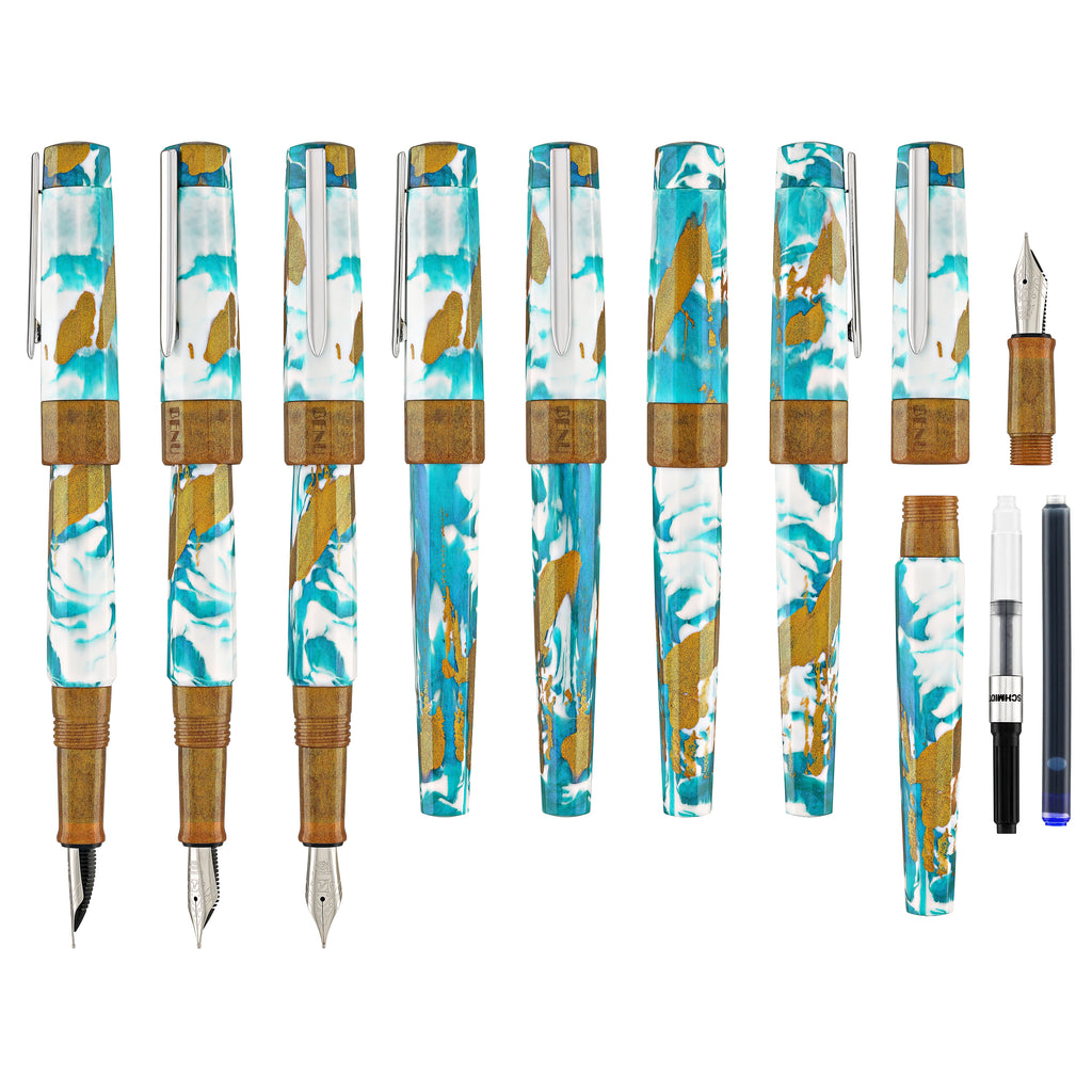 Benu Euphoria Fountain Pen in Blue Hawaiian - Goldspot Pens