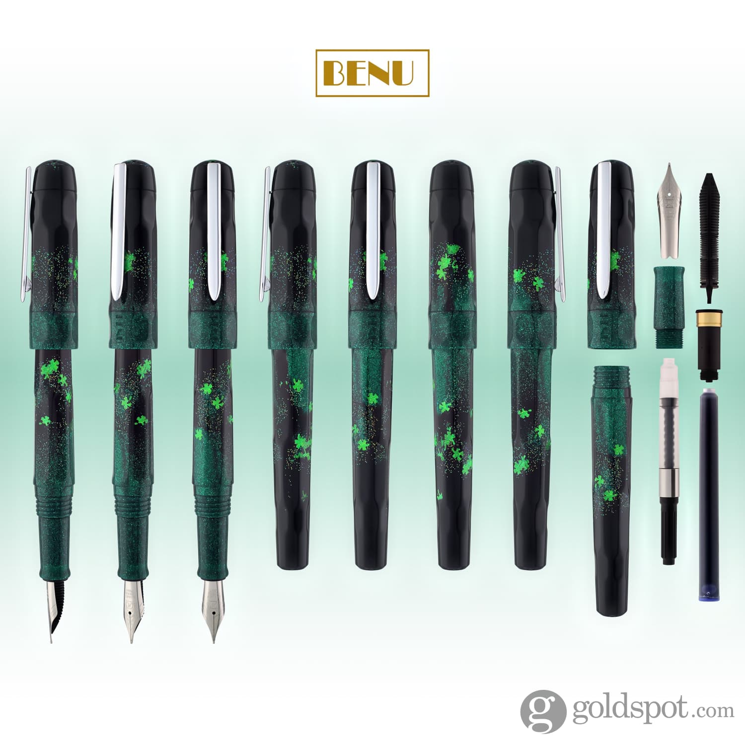 Benu Talisman Fountain Pen in Four Leaf Clover - Goldspot Pens