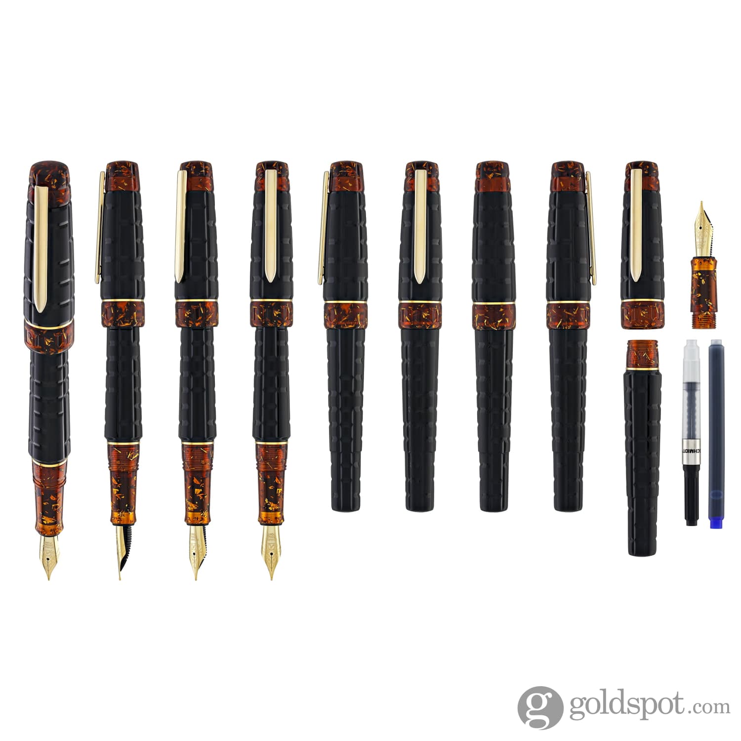 Benu Tessera Fountain Pen in Black Amber - Goldspot Pens