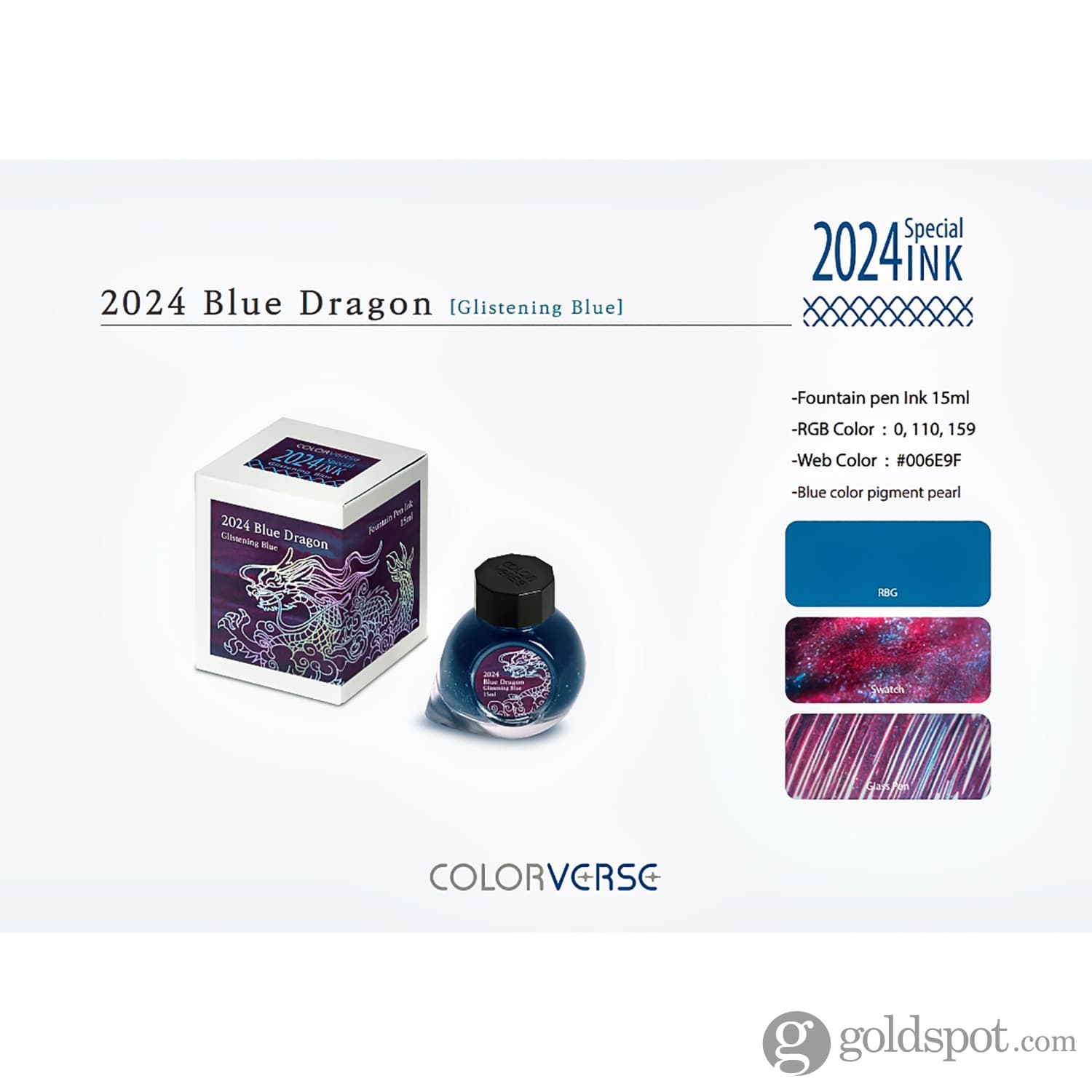 Colorverse 2024 Special Series Bottled Ink in Blue Dragon Glistening B ...