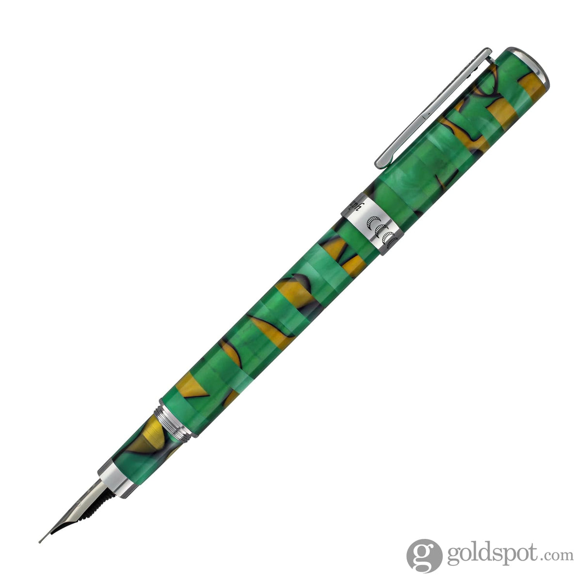 Conklin Stylograph Mosaic Fountain Pen in Green/Brown - Goldspot Pens