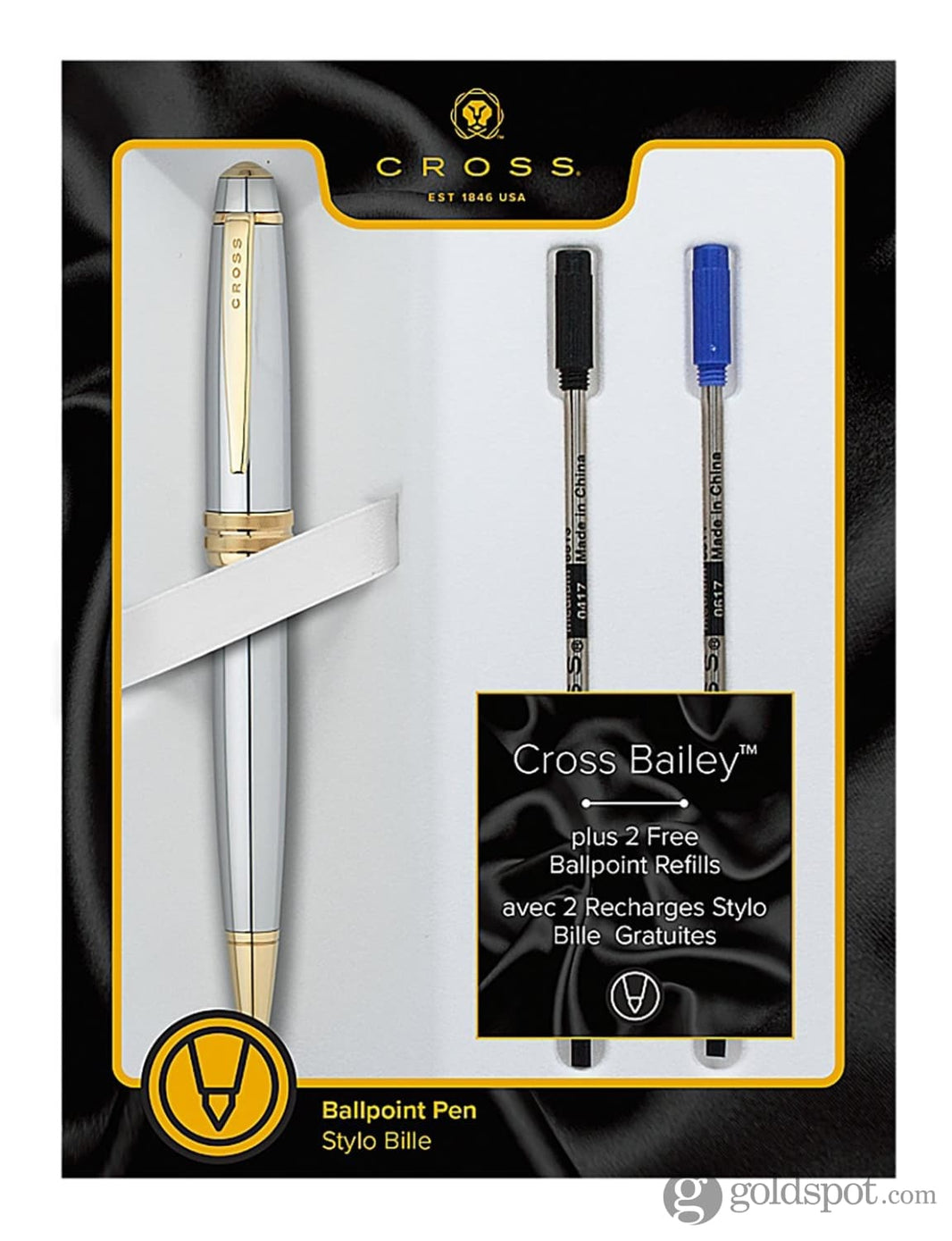 Cross Bailey Ballpoint Pen in Medalist Chrome - Goldspot Pens