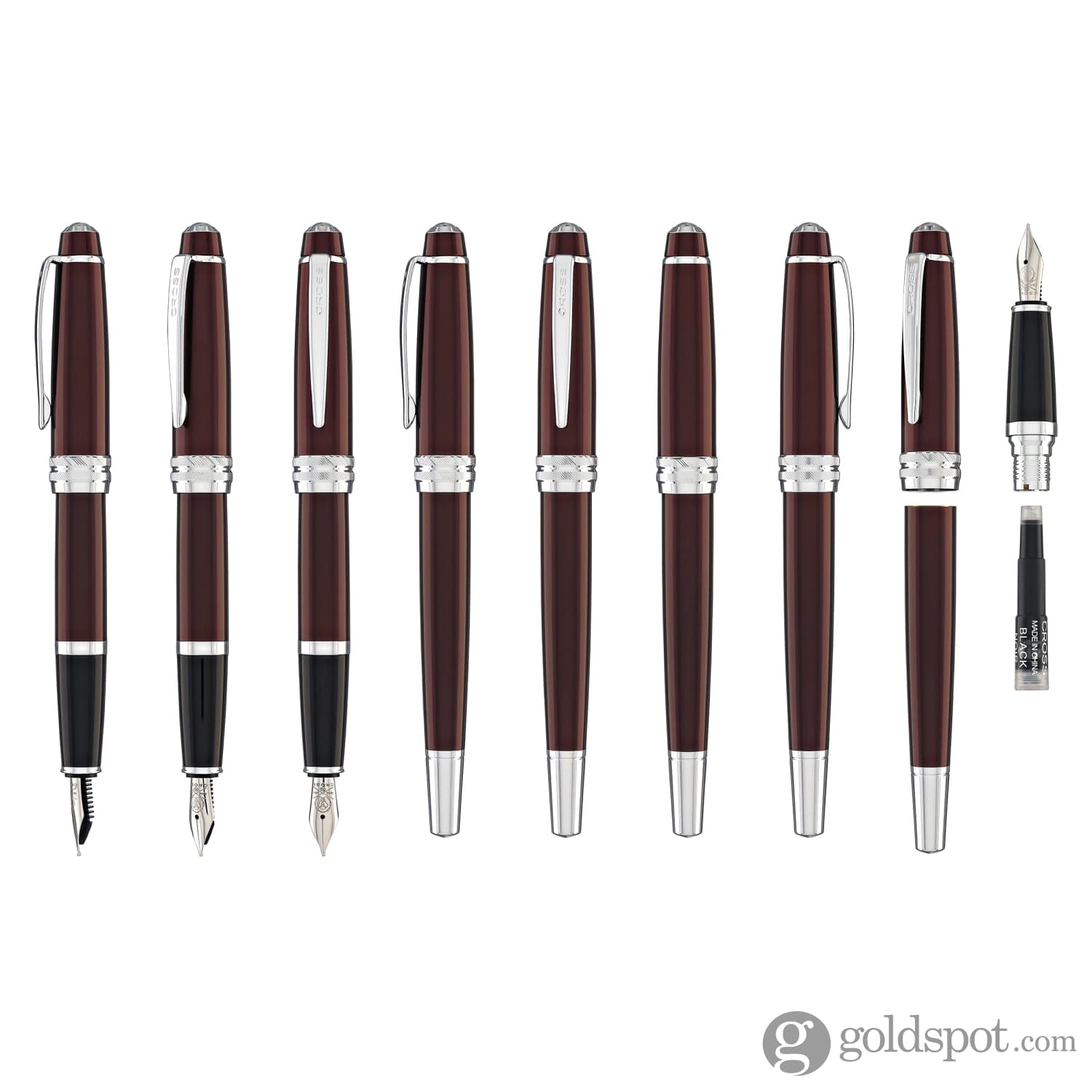 Cross Bailey Fountain Pen in Red Lacquer - Medium Point - Goldspot Pens