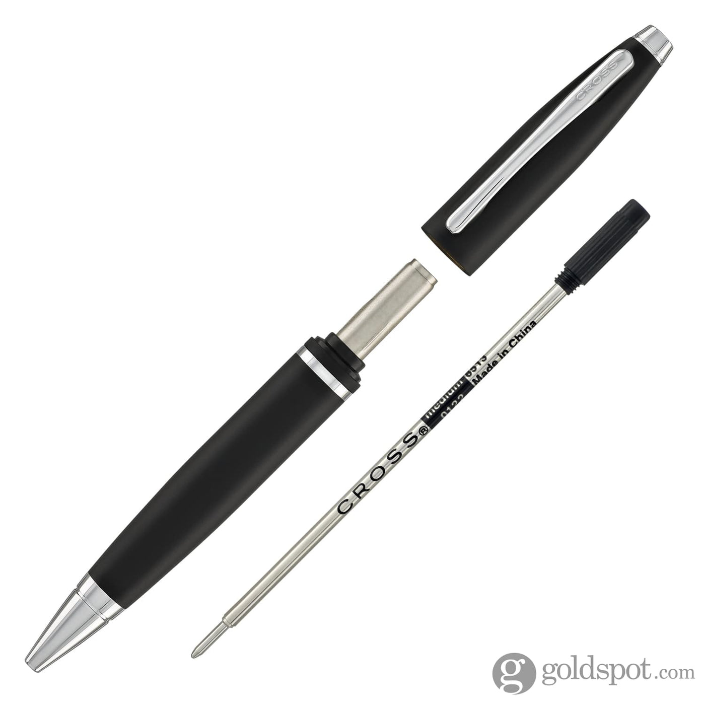 Cross Calais Ballpoint Pen in Matte Black with Chrome Trim - Goldspot Pens