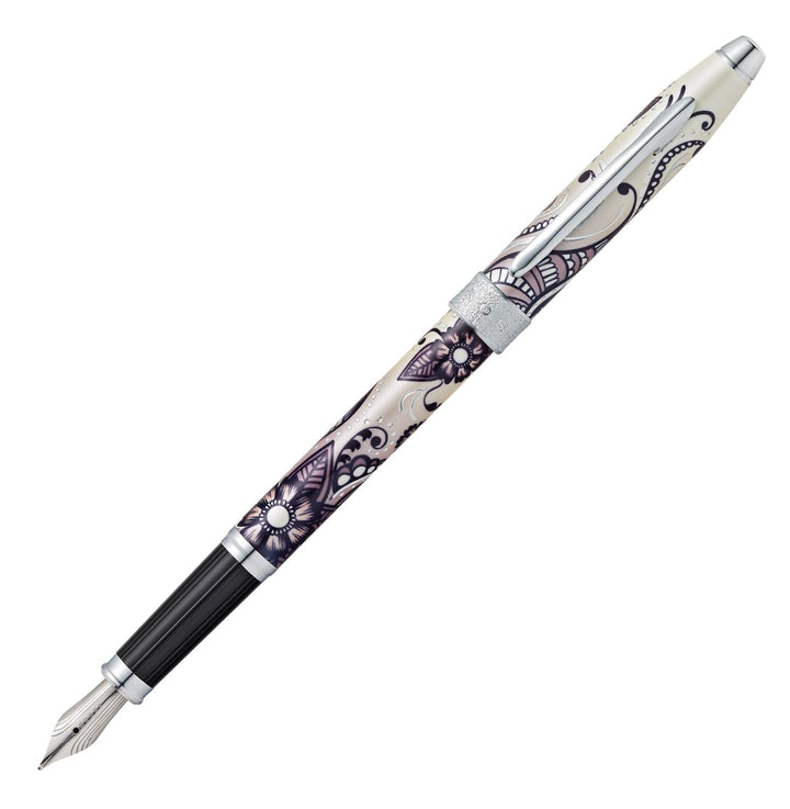 Cross Century II Botanica Fountain Pen in Black Primrose with Chrome T ...