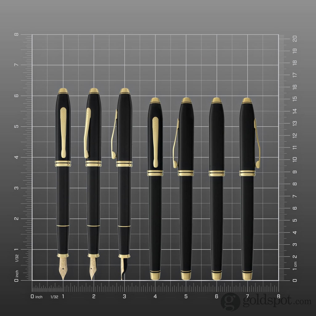 Cross Townsend Fountain Pen in Black Lacquer - 18kt Gold - Goldspot Pens