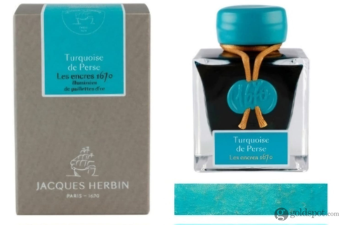 J. Herbin 1670 Turquoise de Perse Bottled Ink - 50 mL - Goldspot Pens