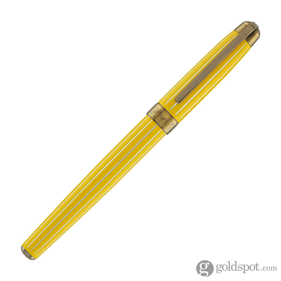 Laban Antique II Fountain Pen in Yellow with Lines - Goldspot Pens