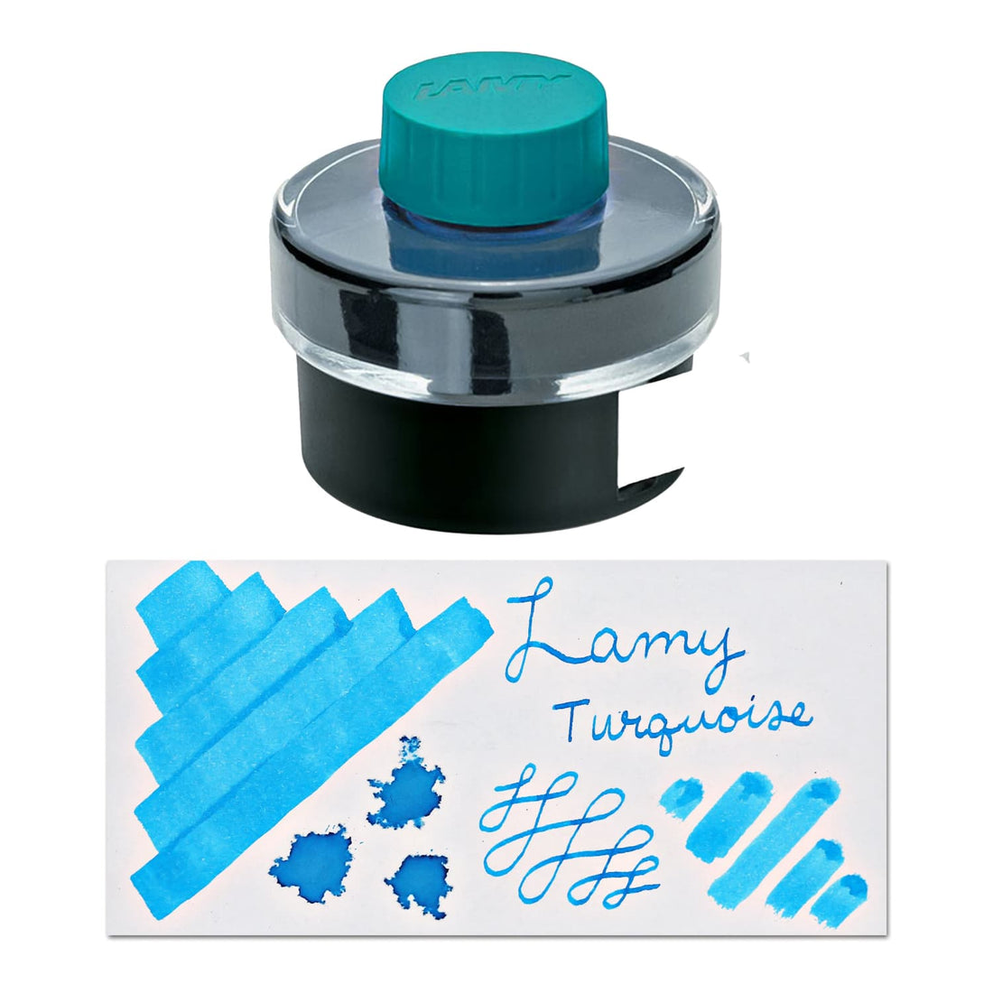 Lamy Bottled Ink in Turquoise with Blotting Paper - 50 mL - Goldspot Pens
