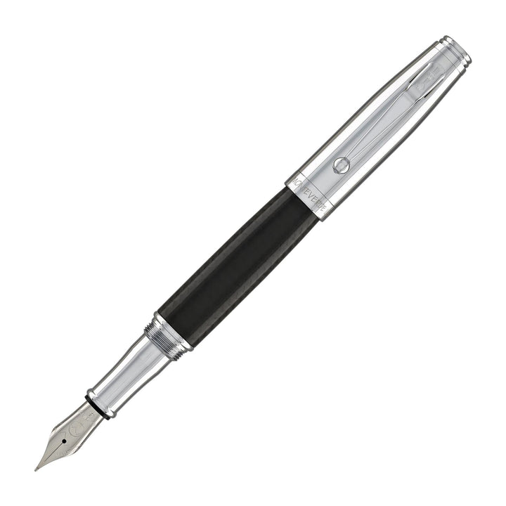Monteverde Invincia Fountain Pen in Chrome & Carbon Fiber - Medium Poi ...
