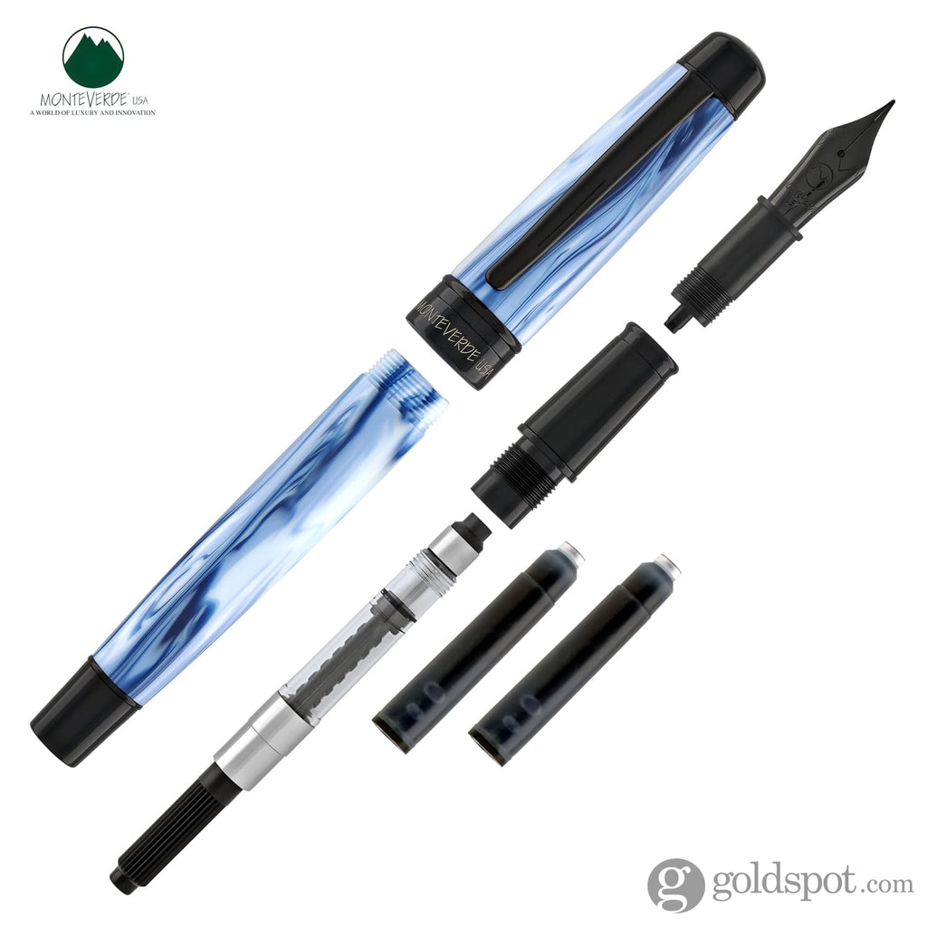 Monteverde Prima Fountain Pen in Blue Swirl - Goldspot Pens