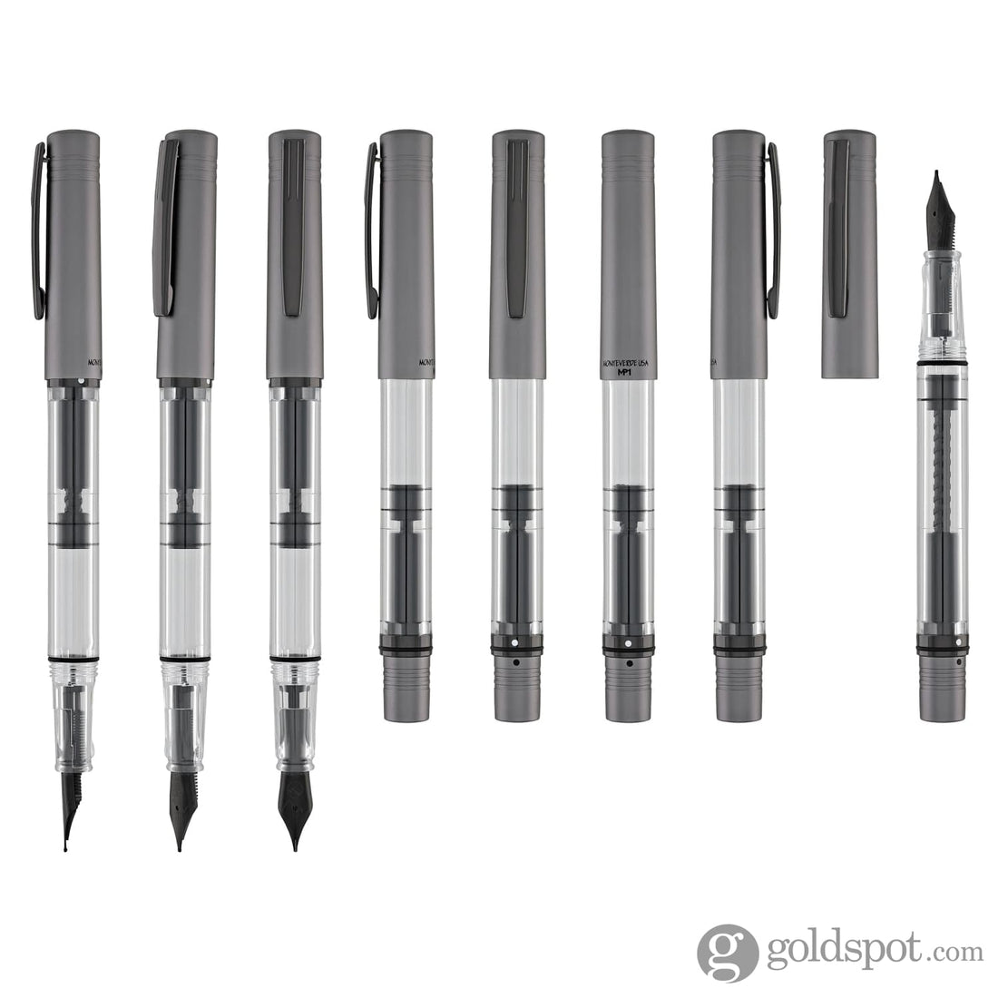 Monteverde USA MP1 Fountain Pen in Coal Grey - Goldspot Pens
