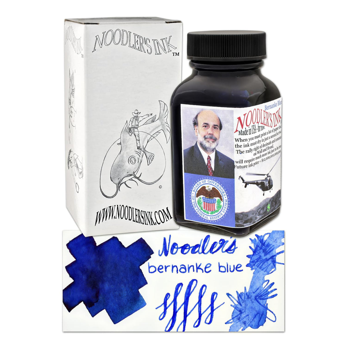 Noodler's Bernanke Blue Fountain Pen Ink - 3oz Bottle - Goldspot Pens