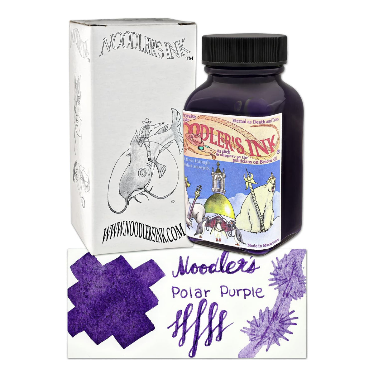 Noodler's Polar Purple Fountain Pen Ink - 3oz Bottle - Goldspot Pens