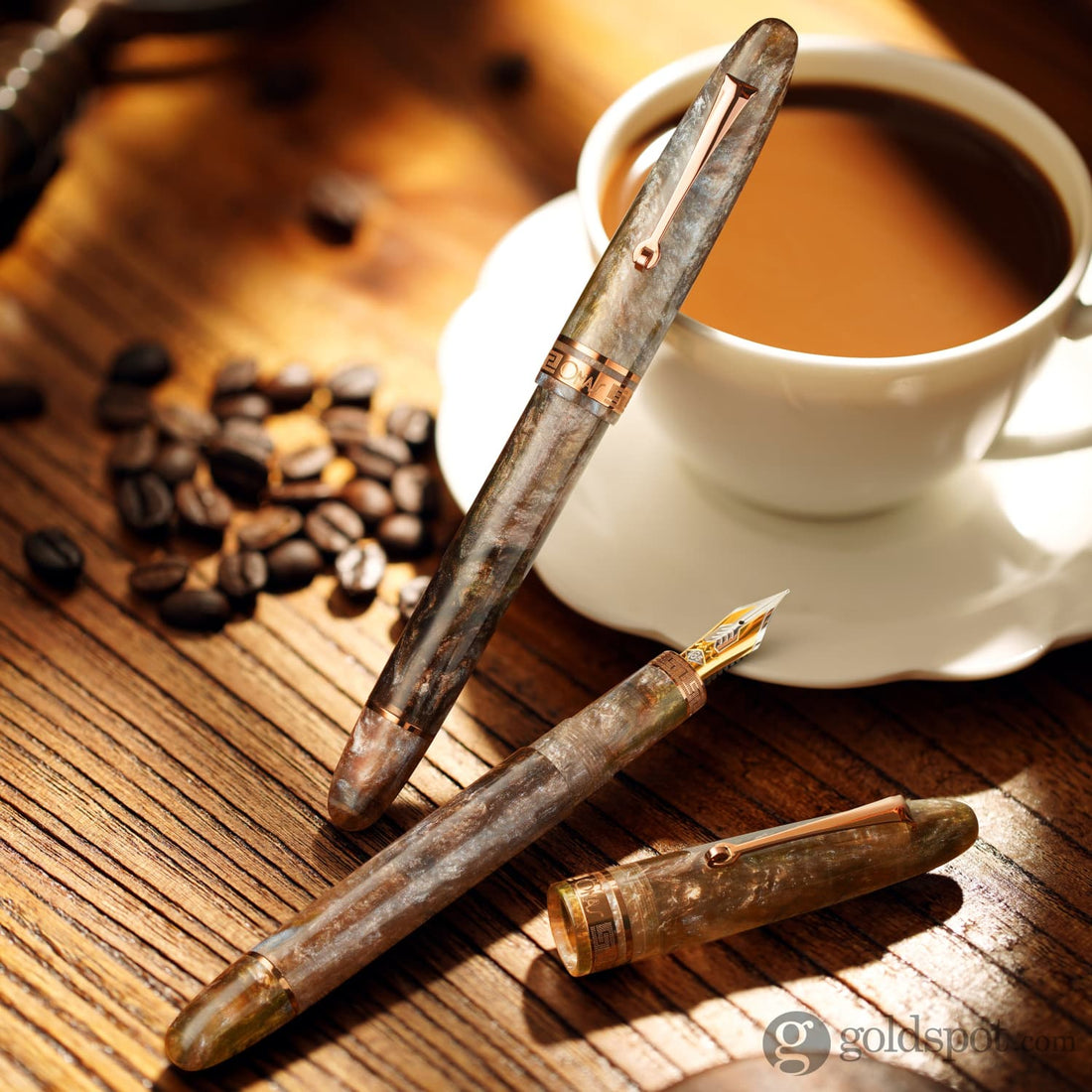 Omas Ogiva Cocktail Series Fountain Pen in Espresso Martini with Brown ...