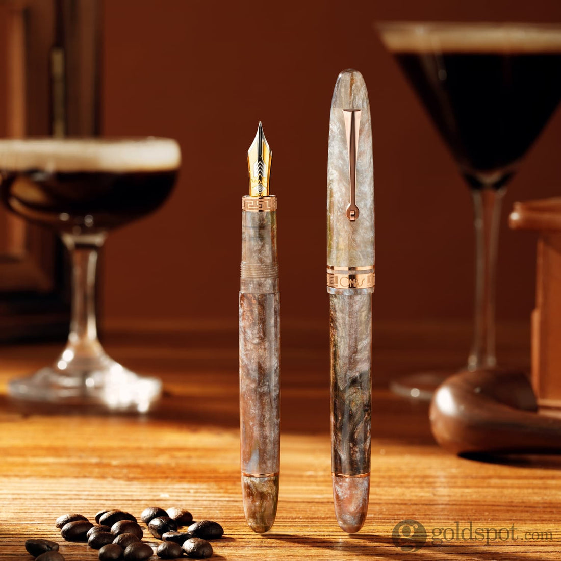 Omas Ogiva Cocktail Series Fountain Pen in Espresso Martini with Brown ...