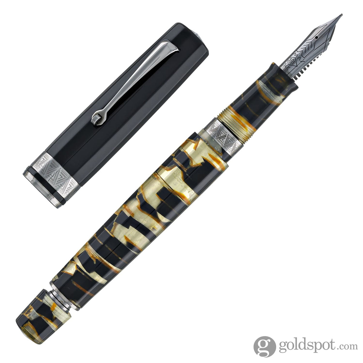 Omas Paragon Fountain Pen in Black Lucens with Black Trim - Goldspot Pens