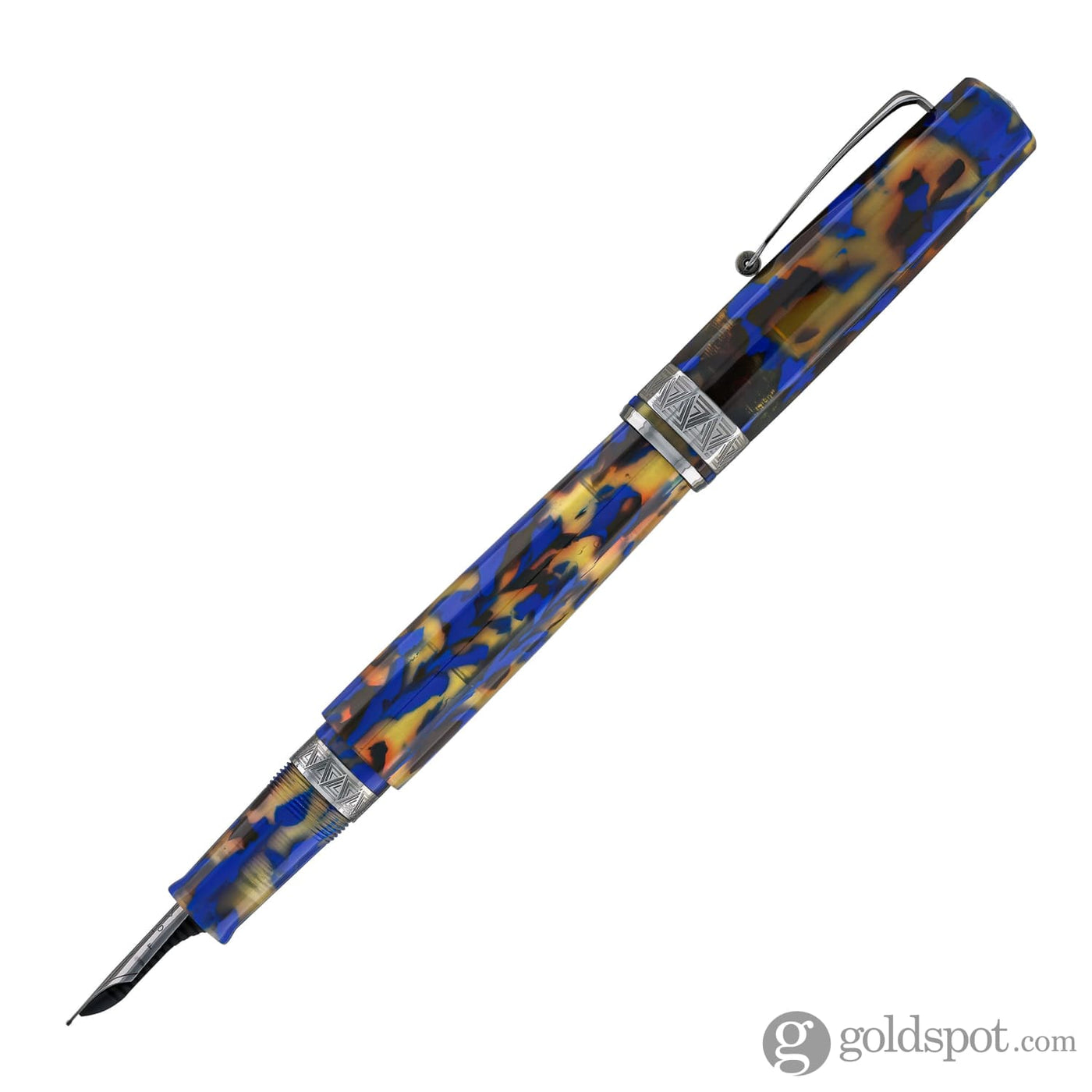 Omas Paragon Fountain Pen in Blue Lucens with Black Trim - Goldspot Pens