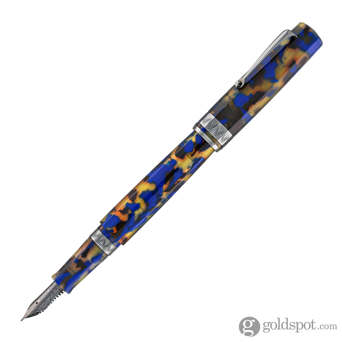 Omas Paragon Fountain Pen in Blue Lucens with Black Trim - Goldspot Pens