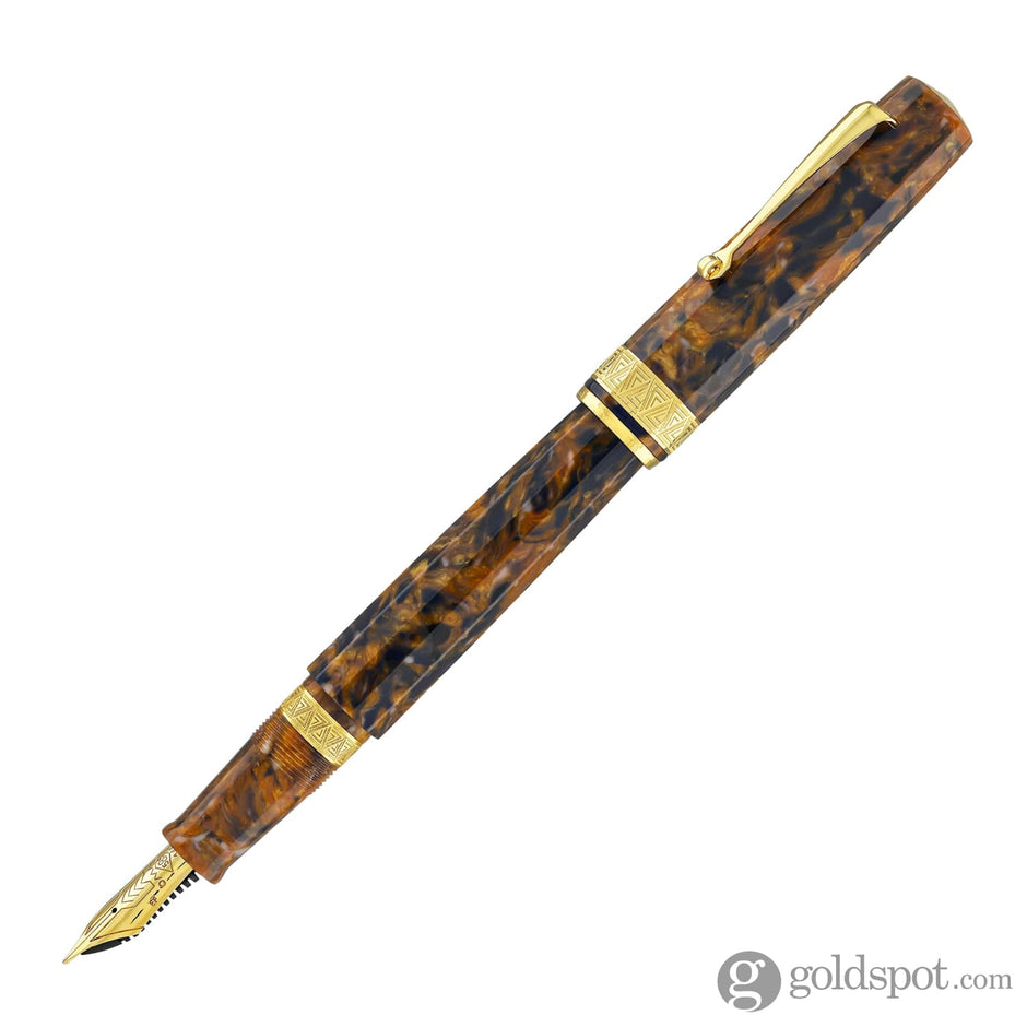 Omas Paragon Fountain Pen in Blue Saffron with Gold Trim - Goldspot Pens