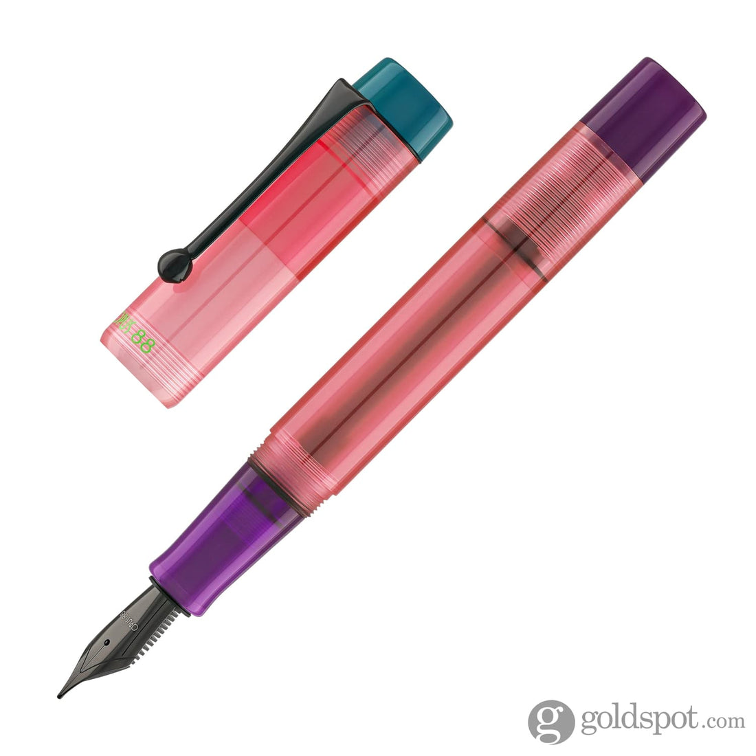 Opus 88 Demonstrator Fountain Pen in Pink PVD 2024 - Goldspot Pens