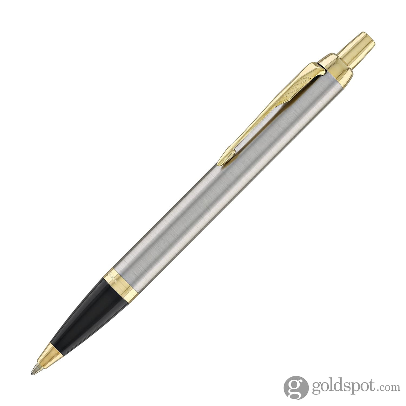 Parker IM Ballpoint Pen in Brushed Metal Gold Trim - Goldspot Pens