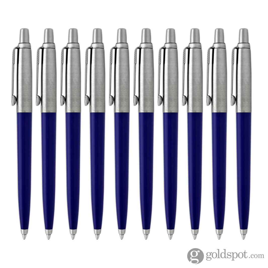 Parker Jotter Ballpoint Pen in Blue Barrel - Pack of 10 - Goldspot Pens