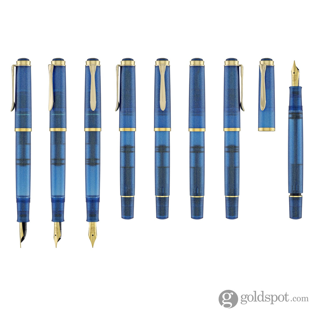 Pelikan Classic M200 Golden Lapis Set with Edelstein® Ink of The Year ...