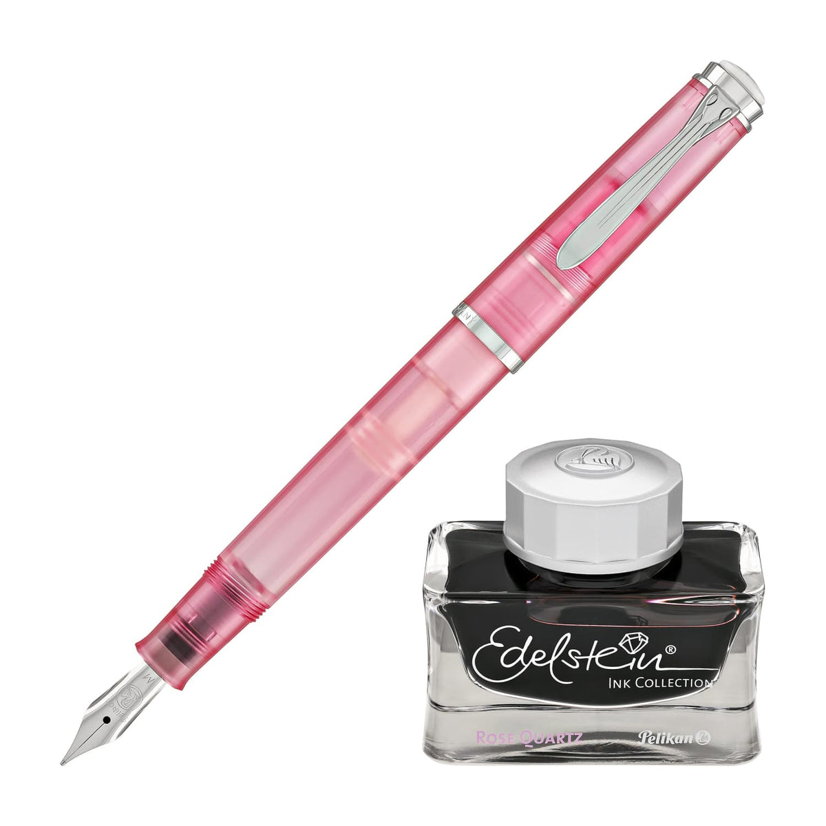 Pelikan Classic Series M205 Fountain Pen & Edelstein Ink Bottle in Ros ...
