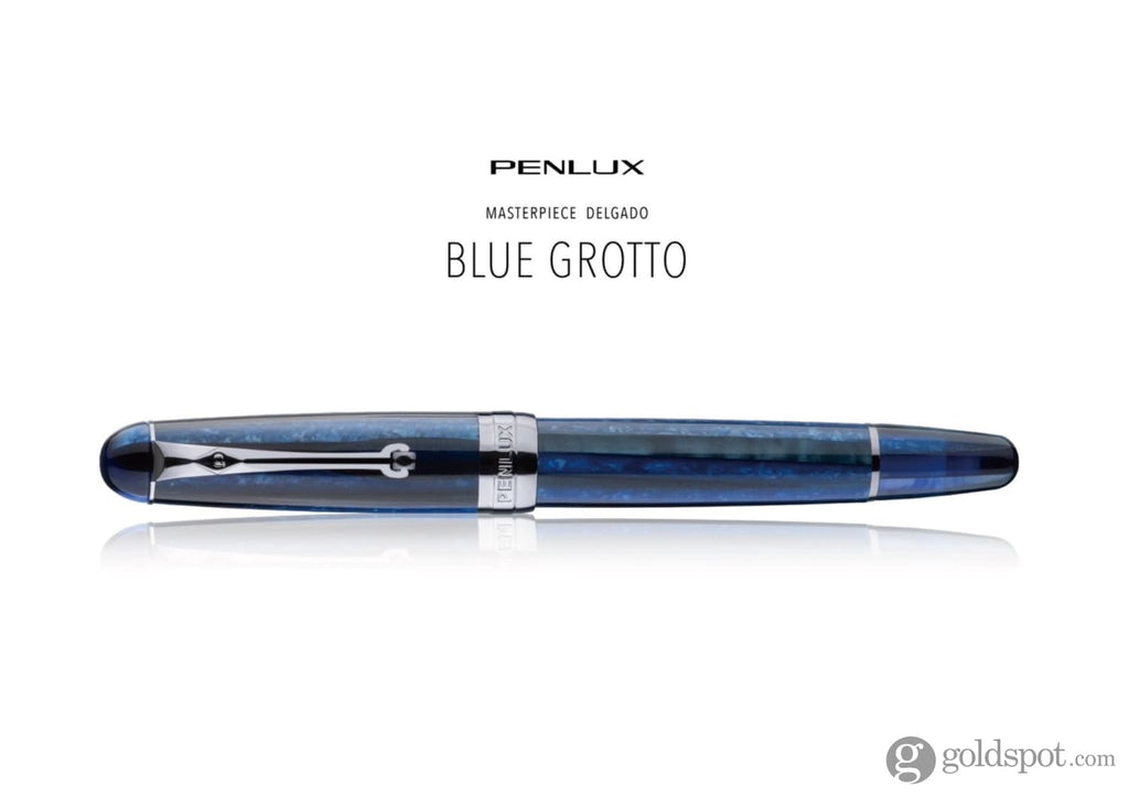 Penlux Masterpiece Delgado Fountain Pen in Blue Grotto - Goldspot Pens