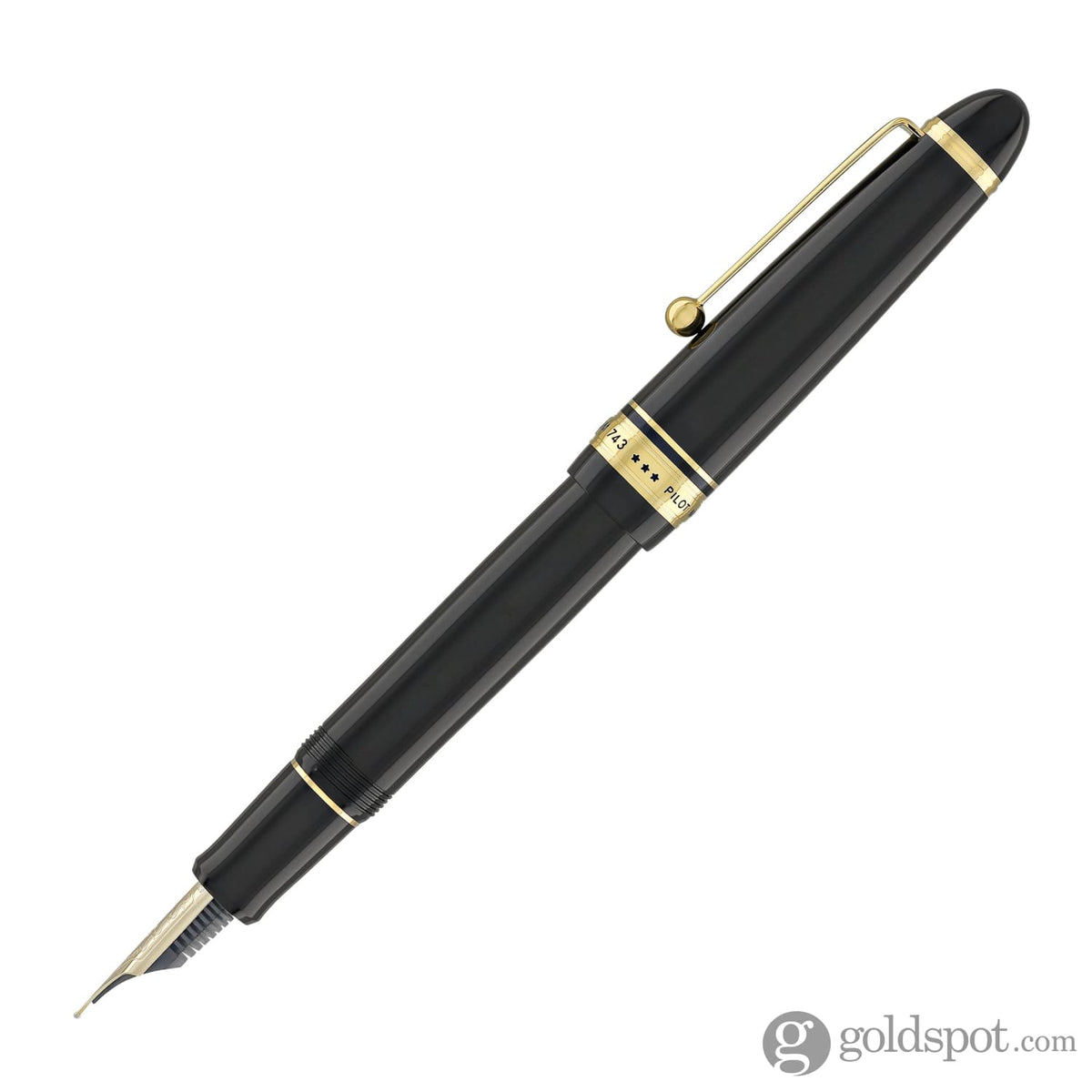 Pilot Custom 743 Fountain Pen in Black with Gold trim - 14kt Gold ...