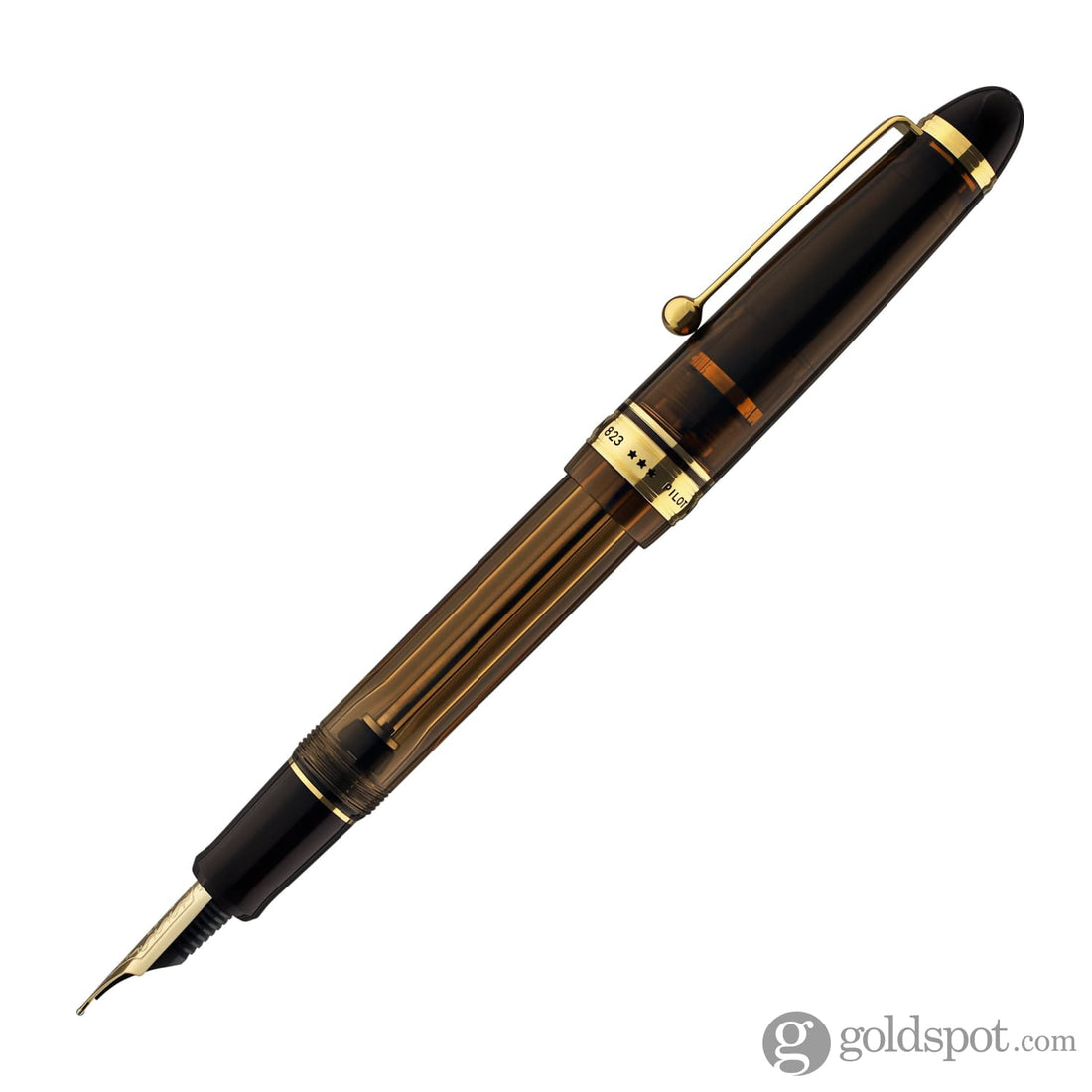Pilot Custom 823 Fountain Pen in Amber with Gold Trim - 14K Gold ...