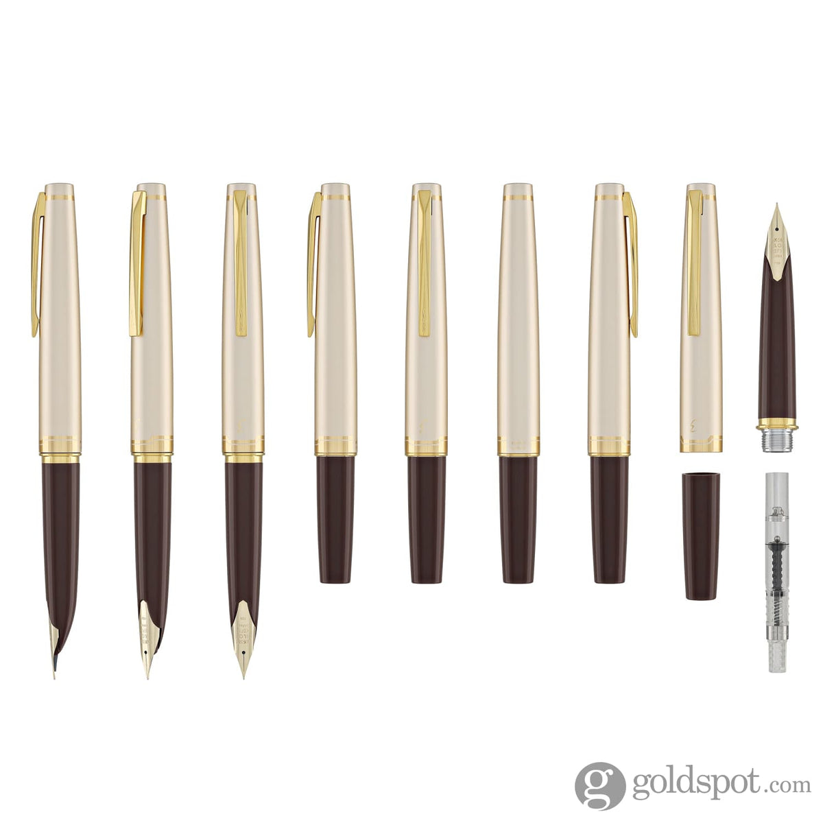 Pilot E95s Fountain Pen in Burgundy & Ivory - Goldspot Pens