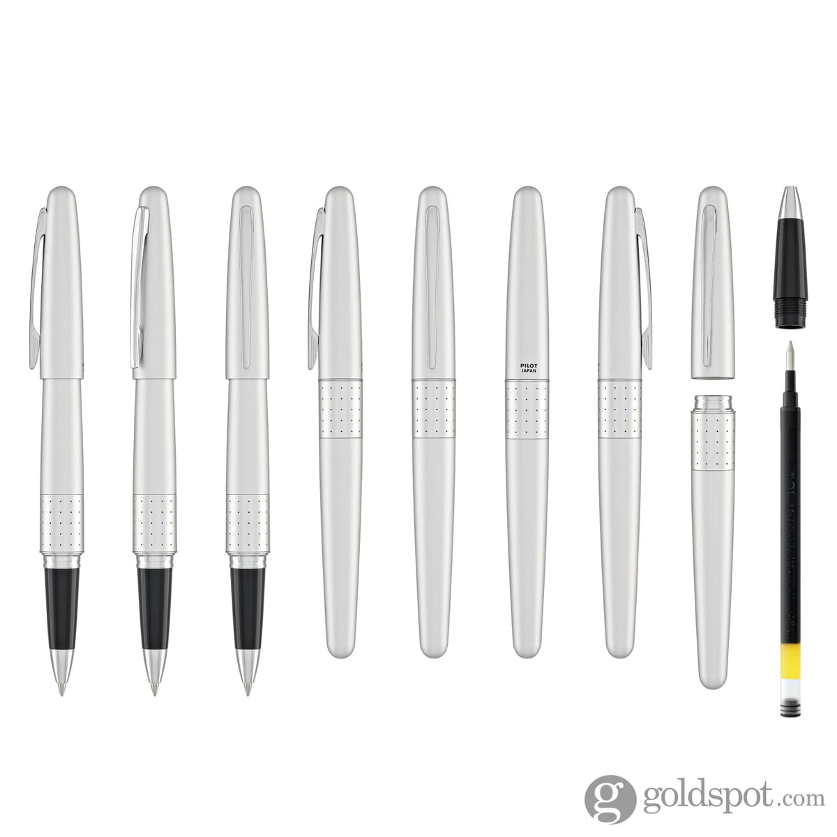 Pilot Metropolitan Rollerball Pen in Silver with Dot Design - Goldspot Pens