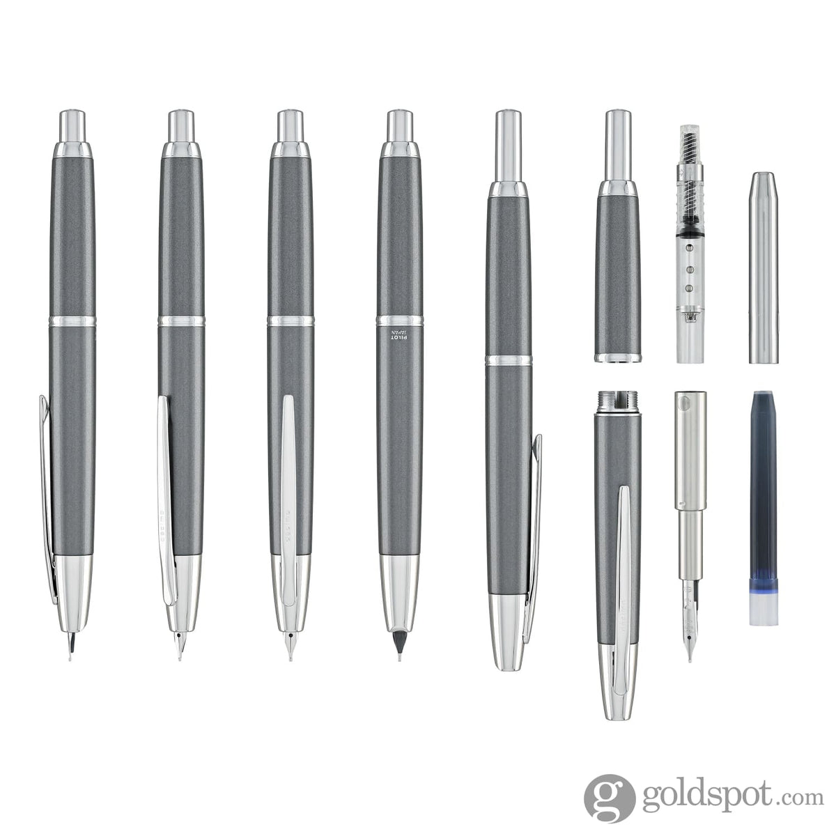 Pilot Vanishing Point Decimo Fountain Pen in Dark Grey - 18K Gold ...