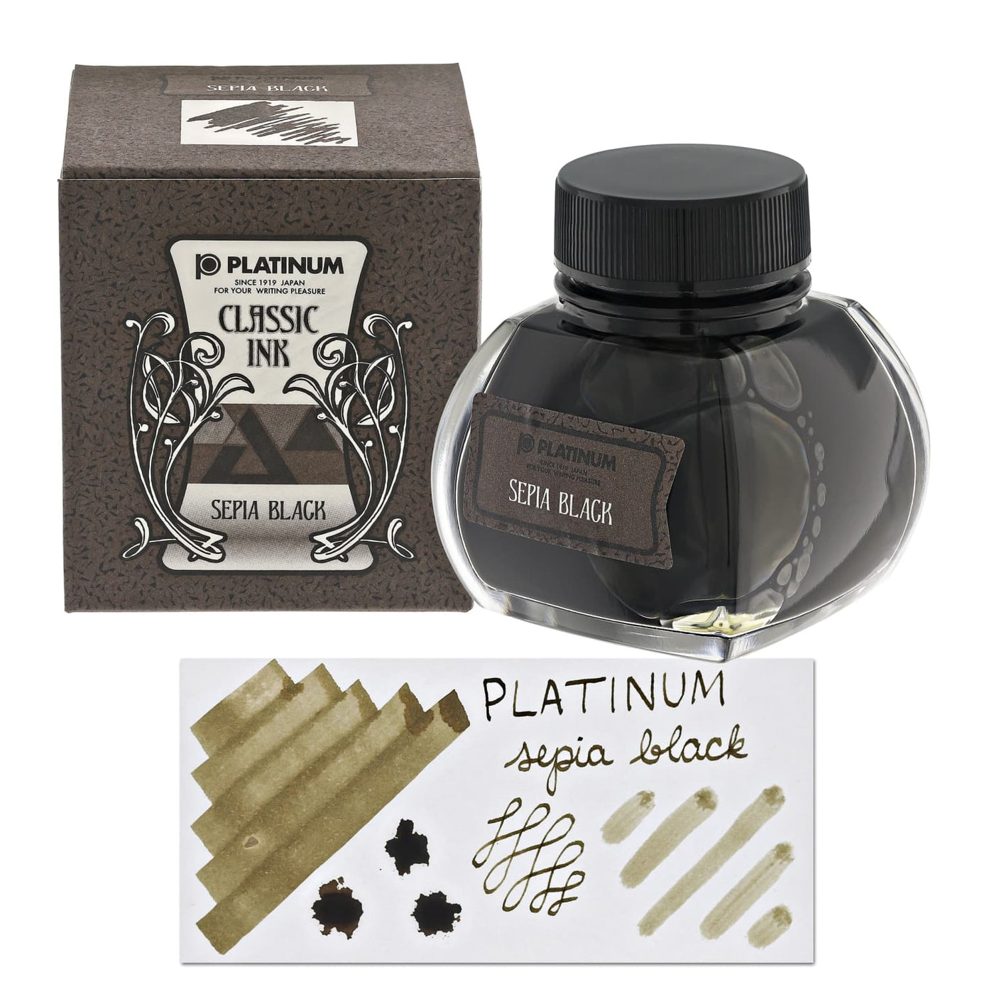 Platinum Classic Bottled Ink in Sepia Black - 60 mL - Goldspot Pens