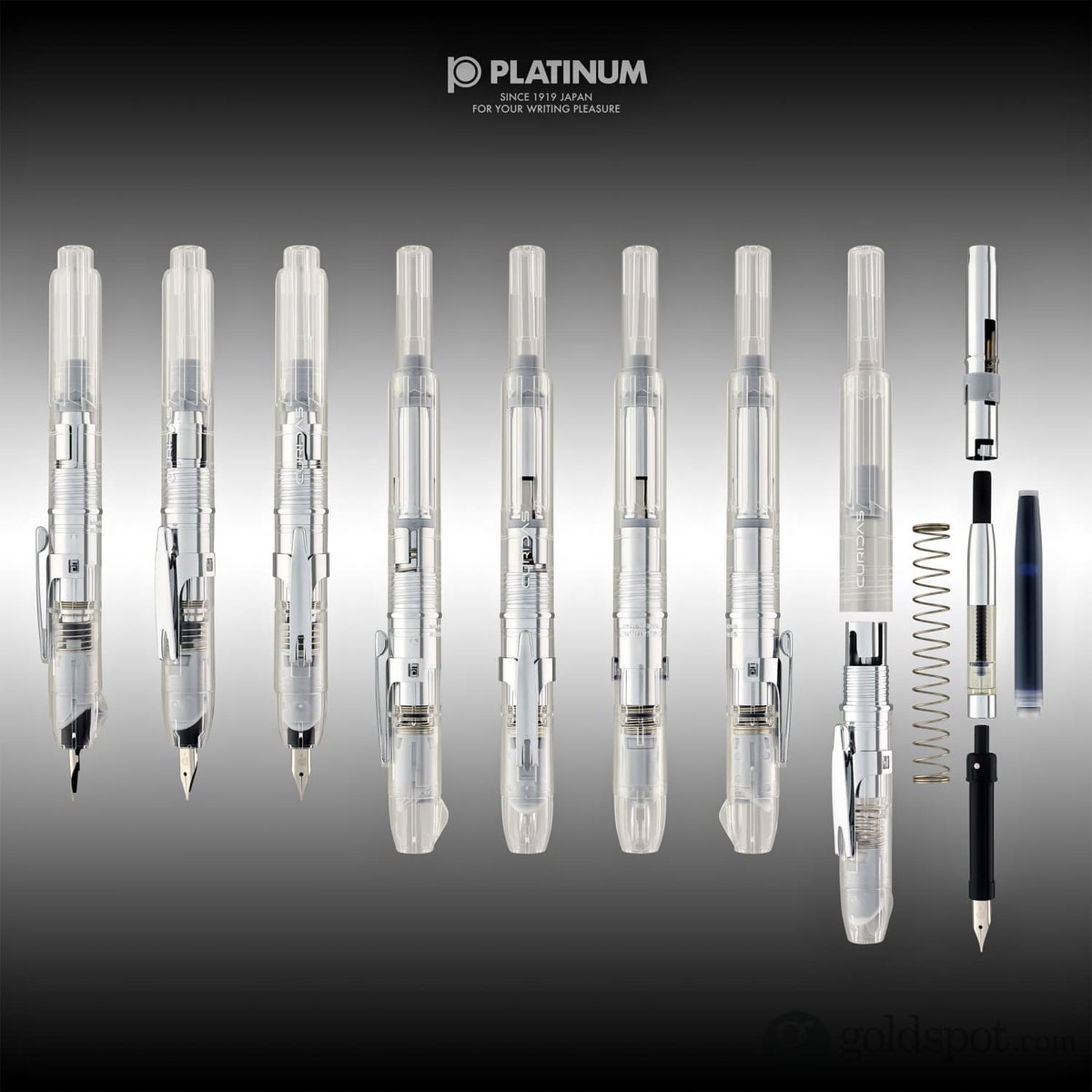 Platinum Curidas Retractable Prism Crystal Fountain Pen - Goldspot Pens