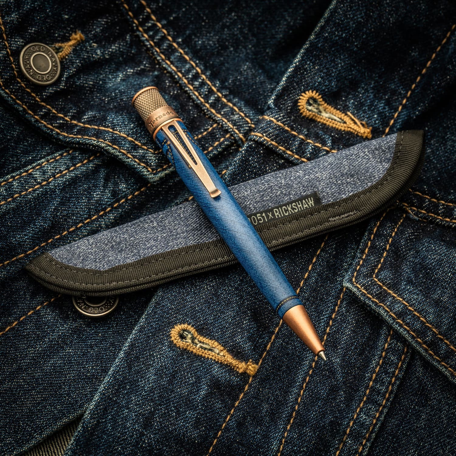 Rickshaw Bagworks Solo Pen Sleeve Retro 51 Denim Blue - Goldspot Pens