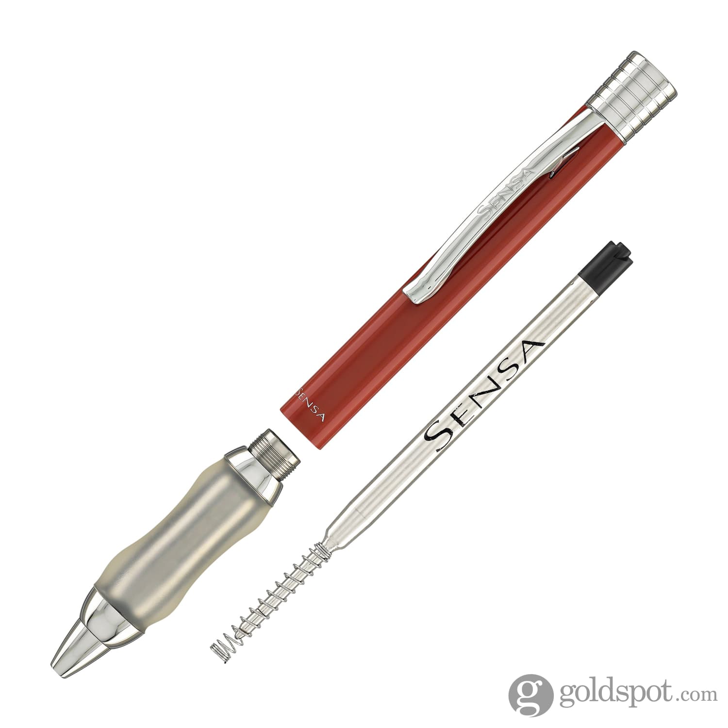Sensa Modern Classic Ballpoint Pen in Fire Brick Burgundy - Goldspot Pens