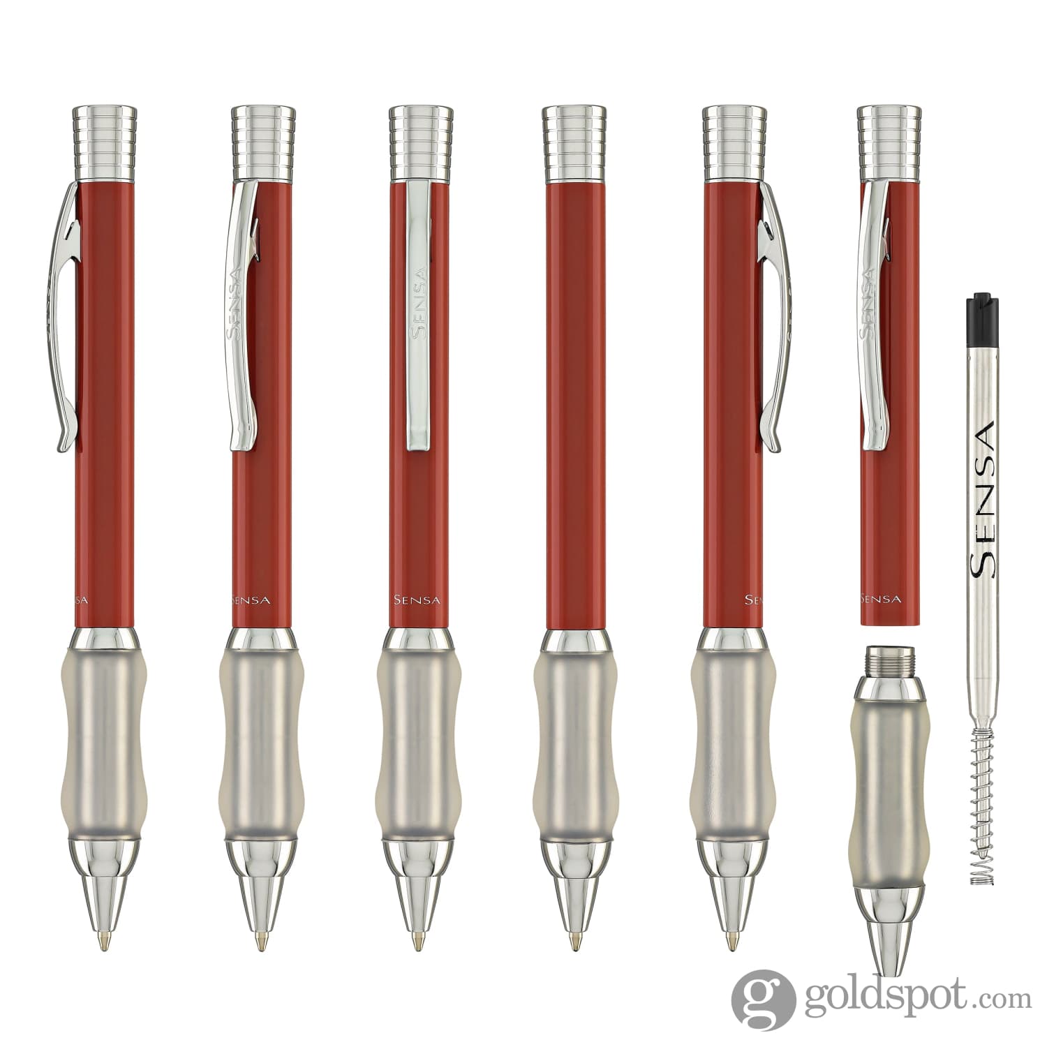 Sensa Modern Classic Ballpoint Pen in Fire Brick Burgundy - Goldspot Pens