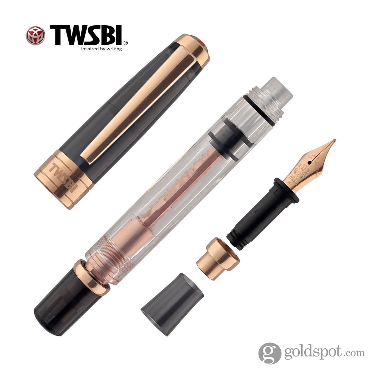 TWSBI Diamond Fountain Pen in Smoke Rose Gold II - Goldspot Pens