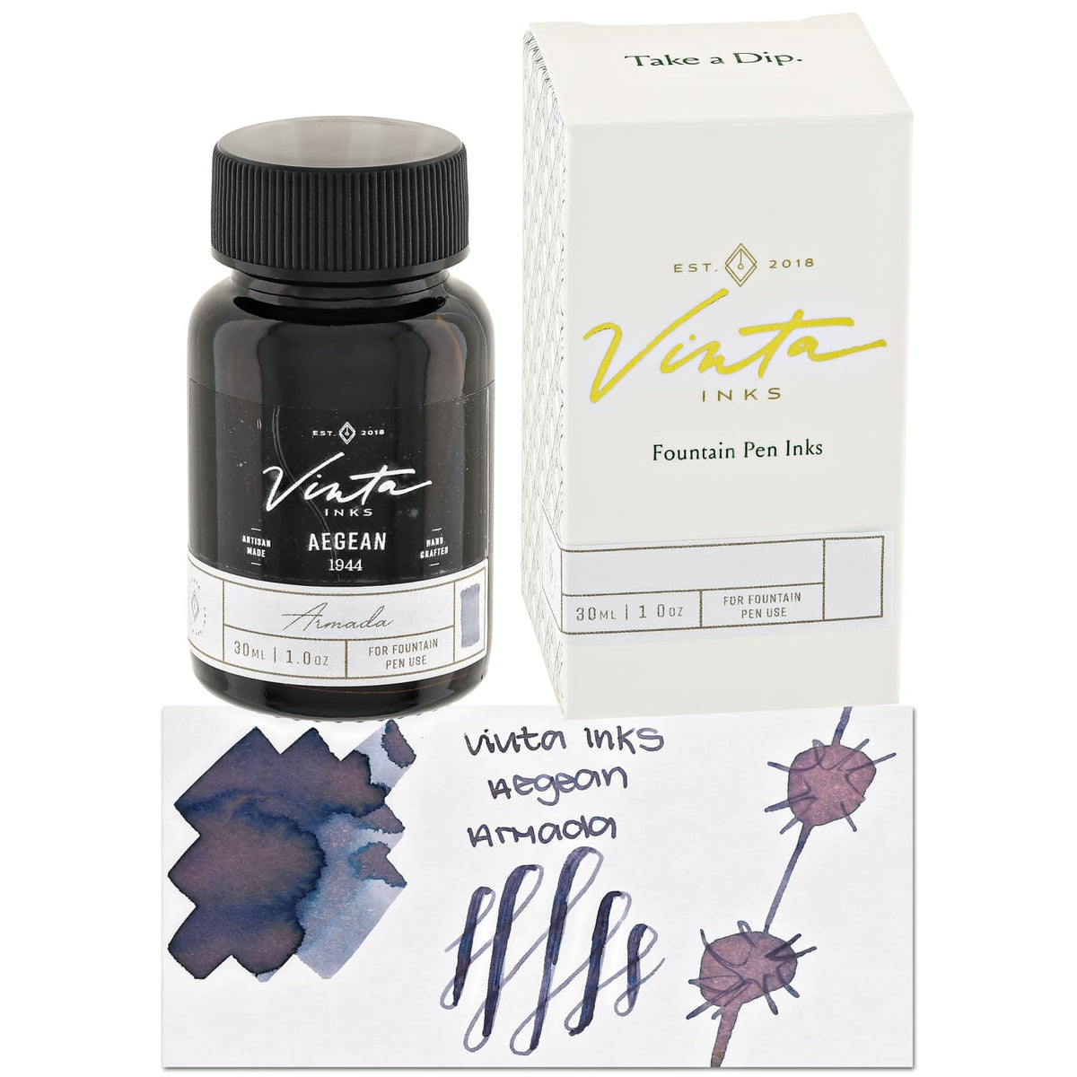 Vinta Inks 2.0 Bottled Ink in Aegean [Armada 1944] - 30mL - Goldspot Pens