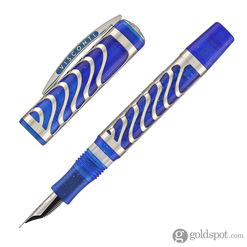 Visconti Skeleton Fountain Pen in Sapphire Blue with Palladium Trim ...