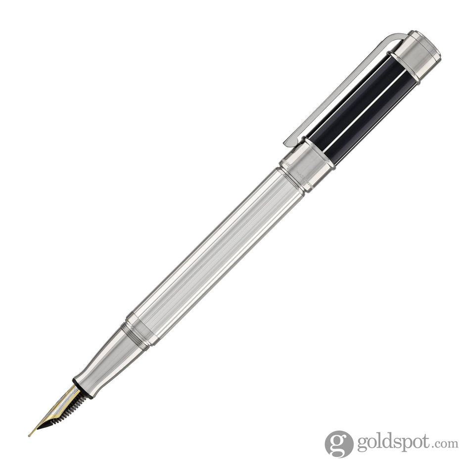 Waldmann Commander 23 Fountain Pen in Sterling Silver and Blue Lacquer ...
