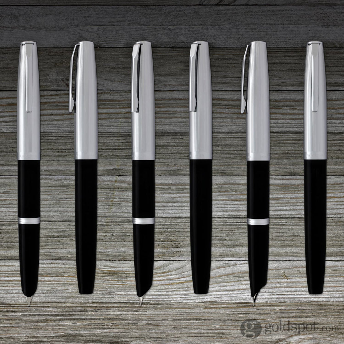 Aurora Duo Cart Fountain Pen - Black Resin With Chrome Cap, Medium Poi ...