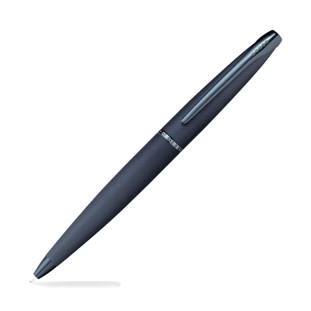 Cross ATX Ballpoint Pen in Sandblasted Dark Blue PVD with Etched Diamo ...