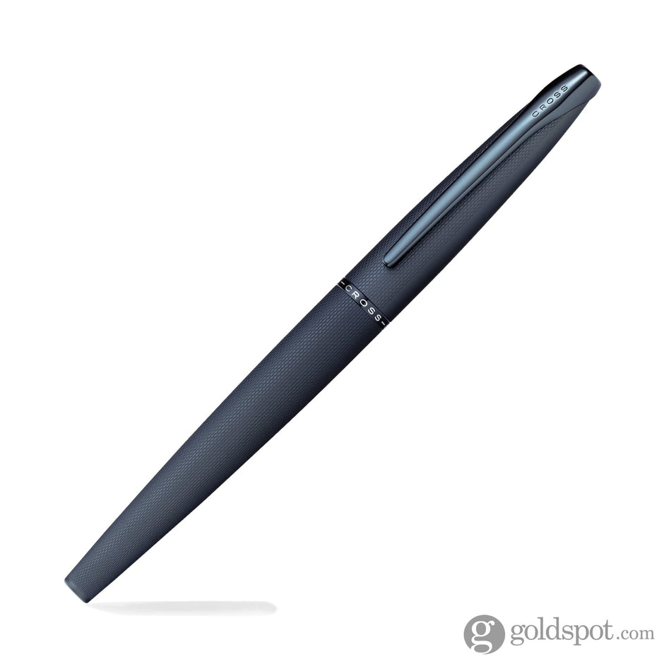 Cross ATX Rollerball Pen in Sandblasted Dark Blue PVD with Etched Diam ...