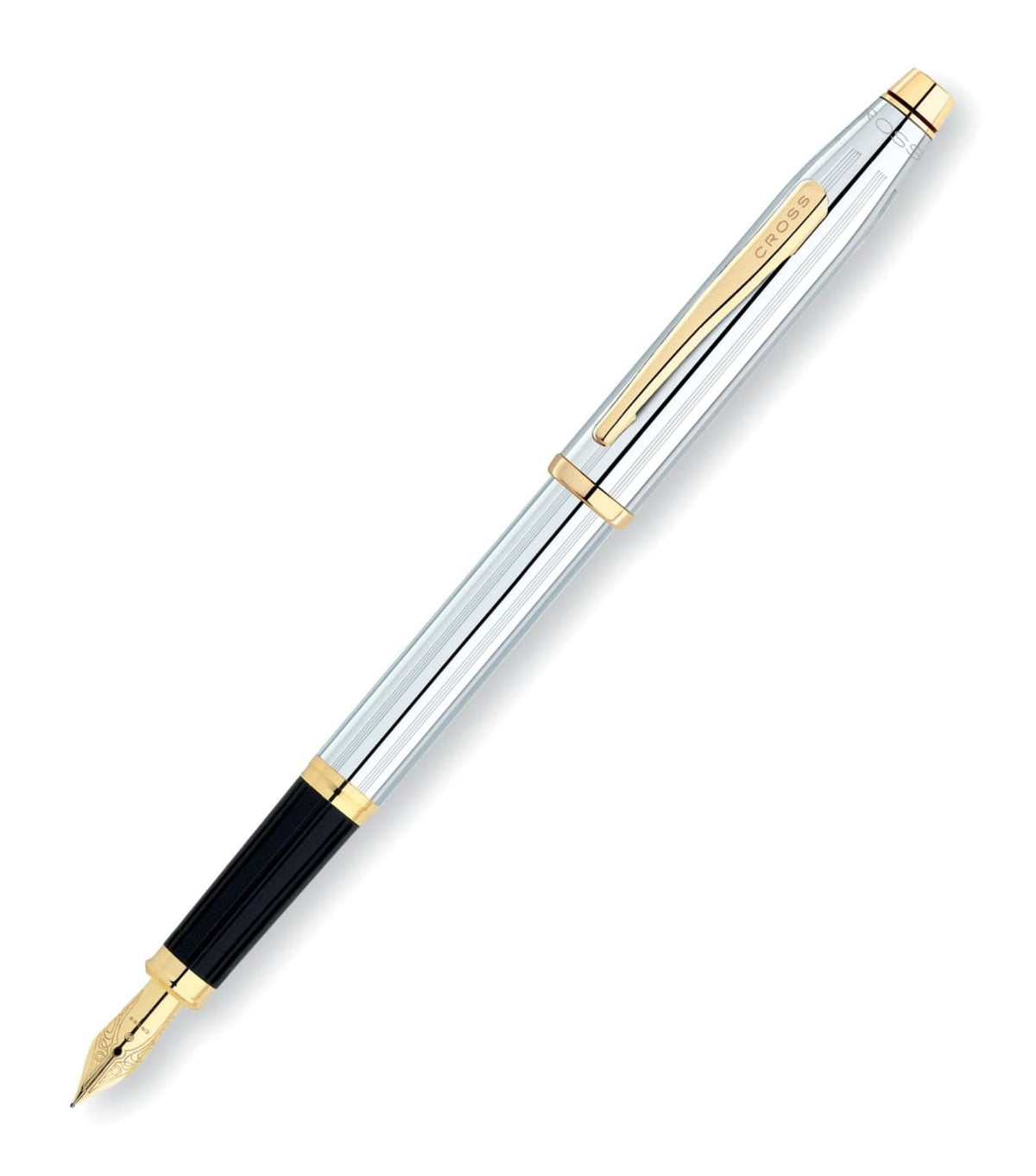 Cross Century II Medalist Fountain Pen in Chrome with Gold Trim ...