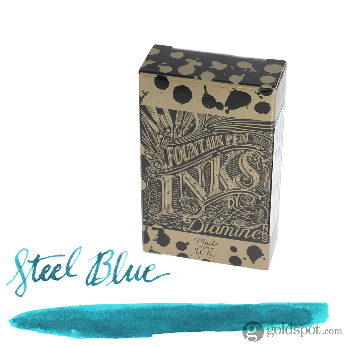 Diamine Classic Bottled Ink and Cartridges in Steel Blue Ocean Teal ...