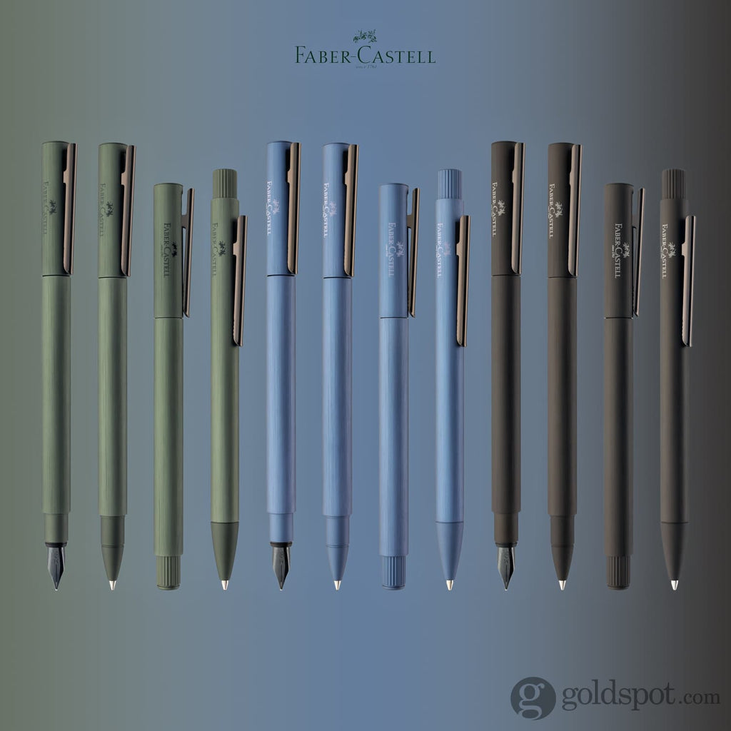 Faber-Castell Design Neo Slim Aluminum Fountain Pen in Olive Green ...